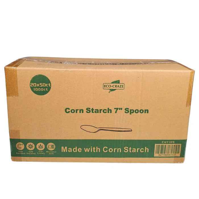 Eco-Craze - Corn Starch 7" Spoon - Eagle Global Solution